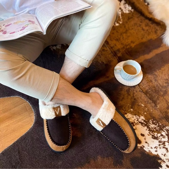 Vonmay | Shoes | Mens Memory Foam Fuzzy Slippers Slip On Scuff House ...